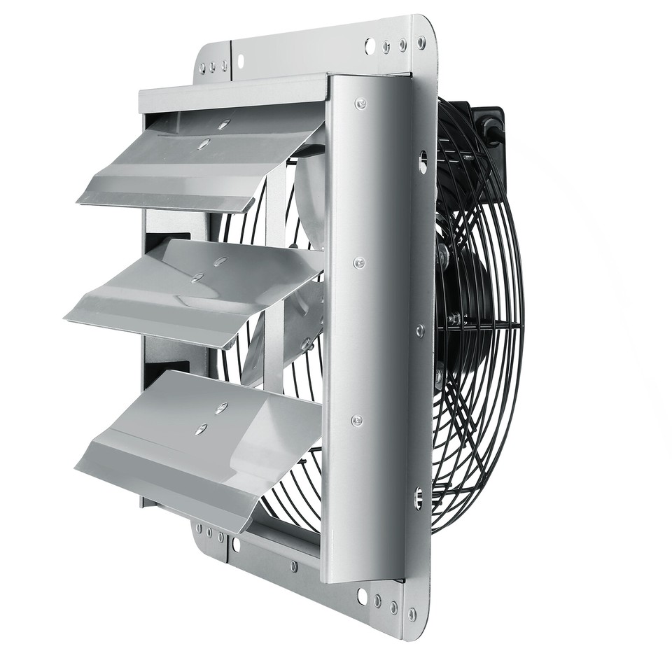 VEVOR Shutter Exhaust Fan Shop Exhaust Fan 12'' Wall Mounted Aluminum ...