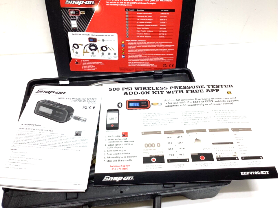 New Snap-on EEPV700-KIT 500 PSI Wireless Pressure Tester Kit | eBay