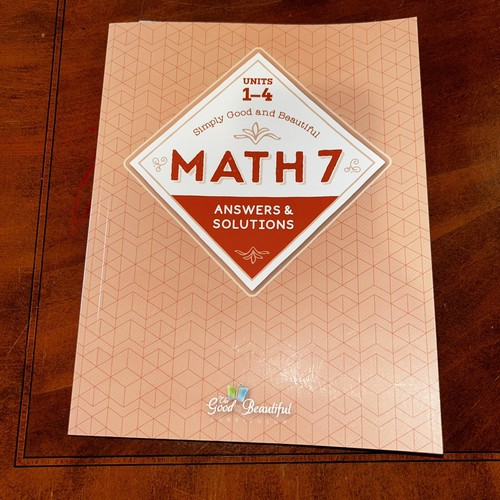 The Good and The Beautiful Math 7 Answer Key | eBay