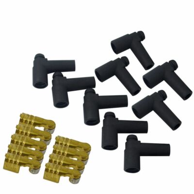 9X HEI Style Distributor End Spark Plug Wire Rubber Boots & Stainless ...
