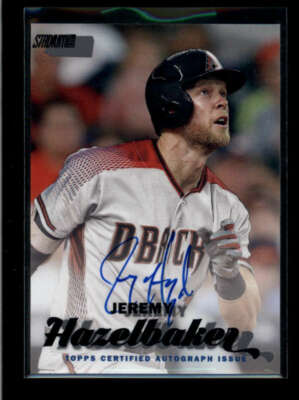 JEREMY HAZELBAKER 2017 TOPPS STADIUM CLUB BLACK AUTOGRAPH AUTO #14/25 ...