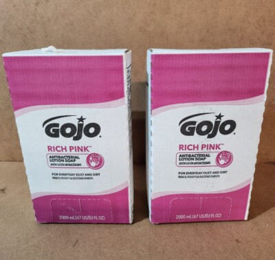 (2 Pack) GOJO 7220 Rich Pink Antibacterial Lotion Soap Refill 2000mL ...