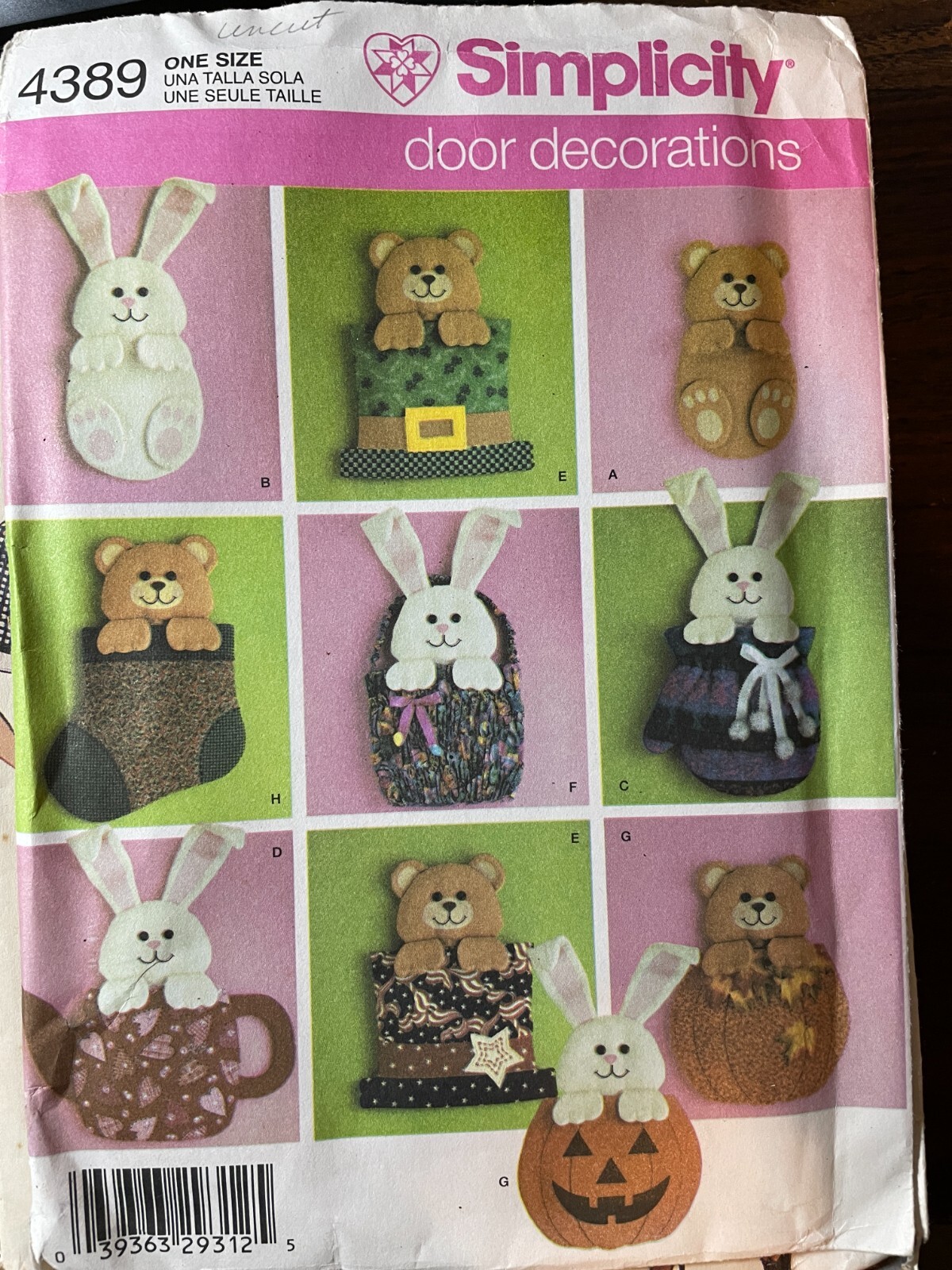 4389 Simplicity Door Decorations Craft Pattern UnCut | eBay