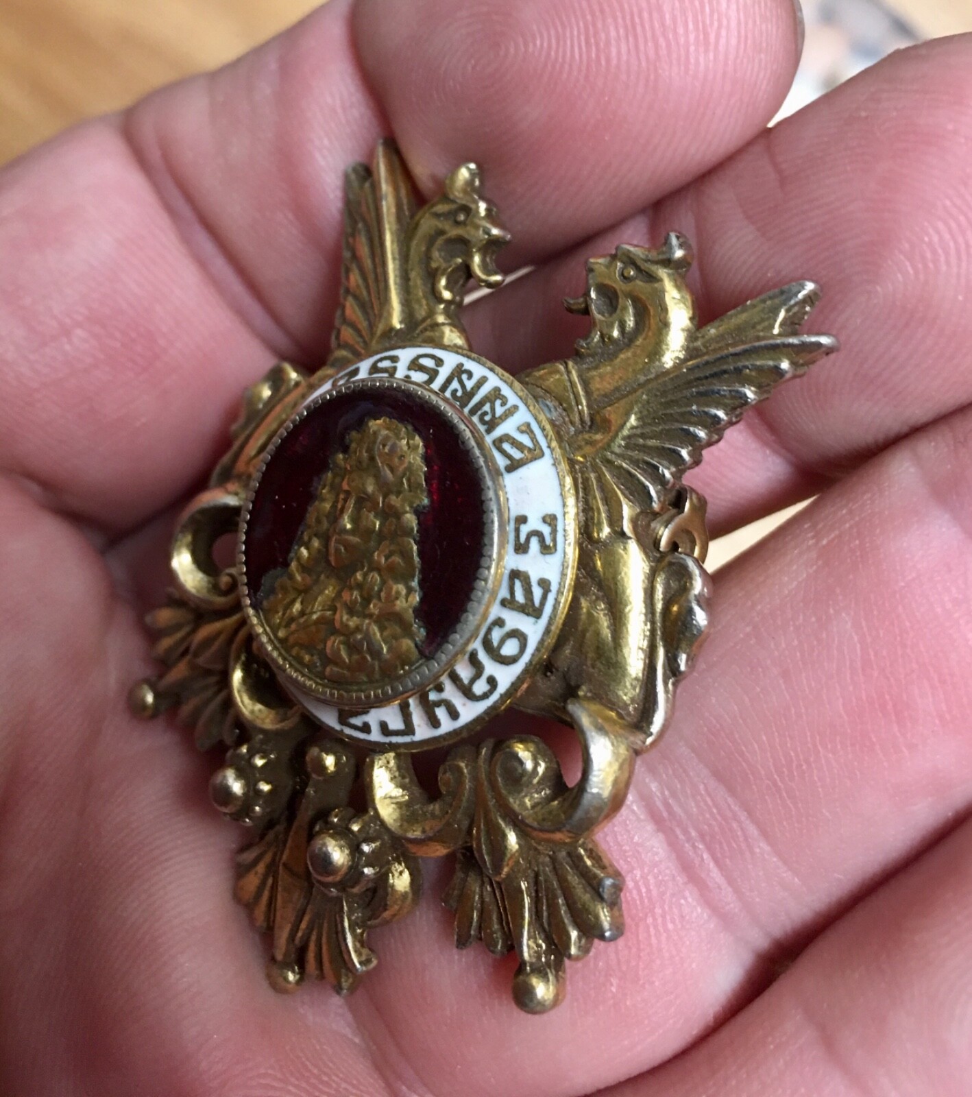 KAISER LEOPOLD I Heraldic Coat of Arms Brooch Pin Gol… - Gem