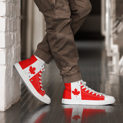 Men’s high top canvas shoes unique design Canadian Flag Themed. | eBay
