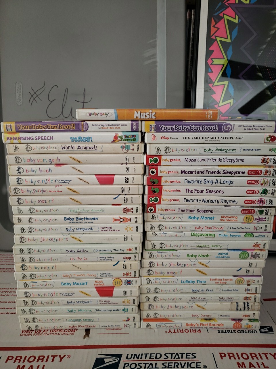 Lot of 45 kids learning to read BABY EINSTEIN+ Baby Genius DVDS MOVIES ...