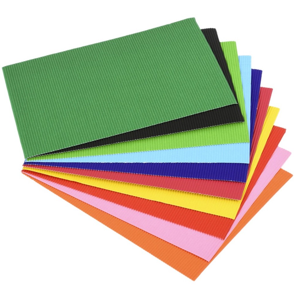 56 Pcs Colored Cardstock Paper Corrugated Cardboard Sheets for Arts ...