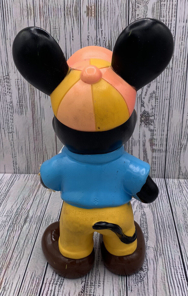 Vtg Walt Disney Productions Golfer Mickey Mouse Squeaky Toy Figure Sz ...