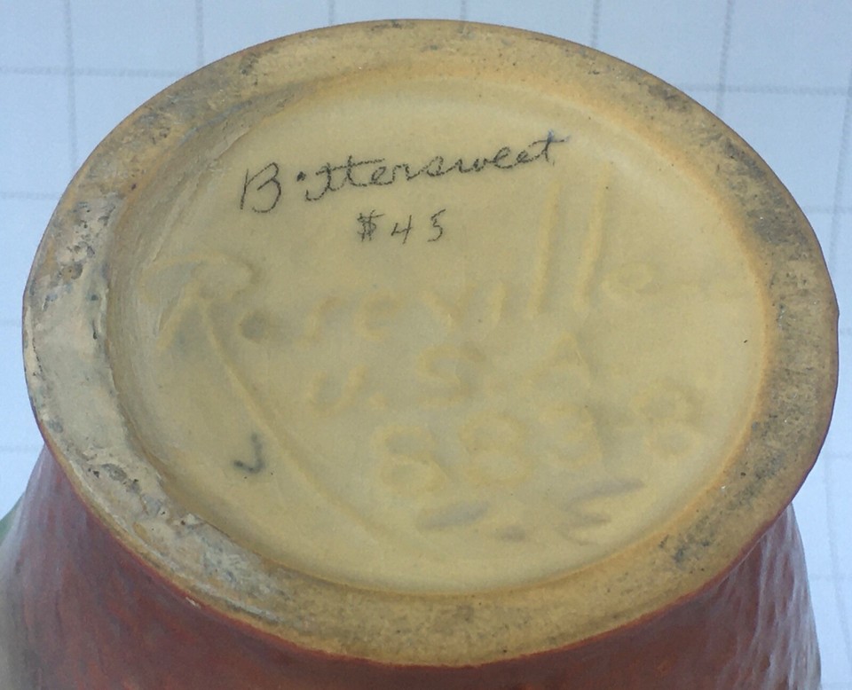 Roseville Pottery Blue "Bittersweet" Vase | eBay