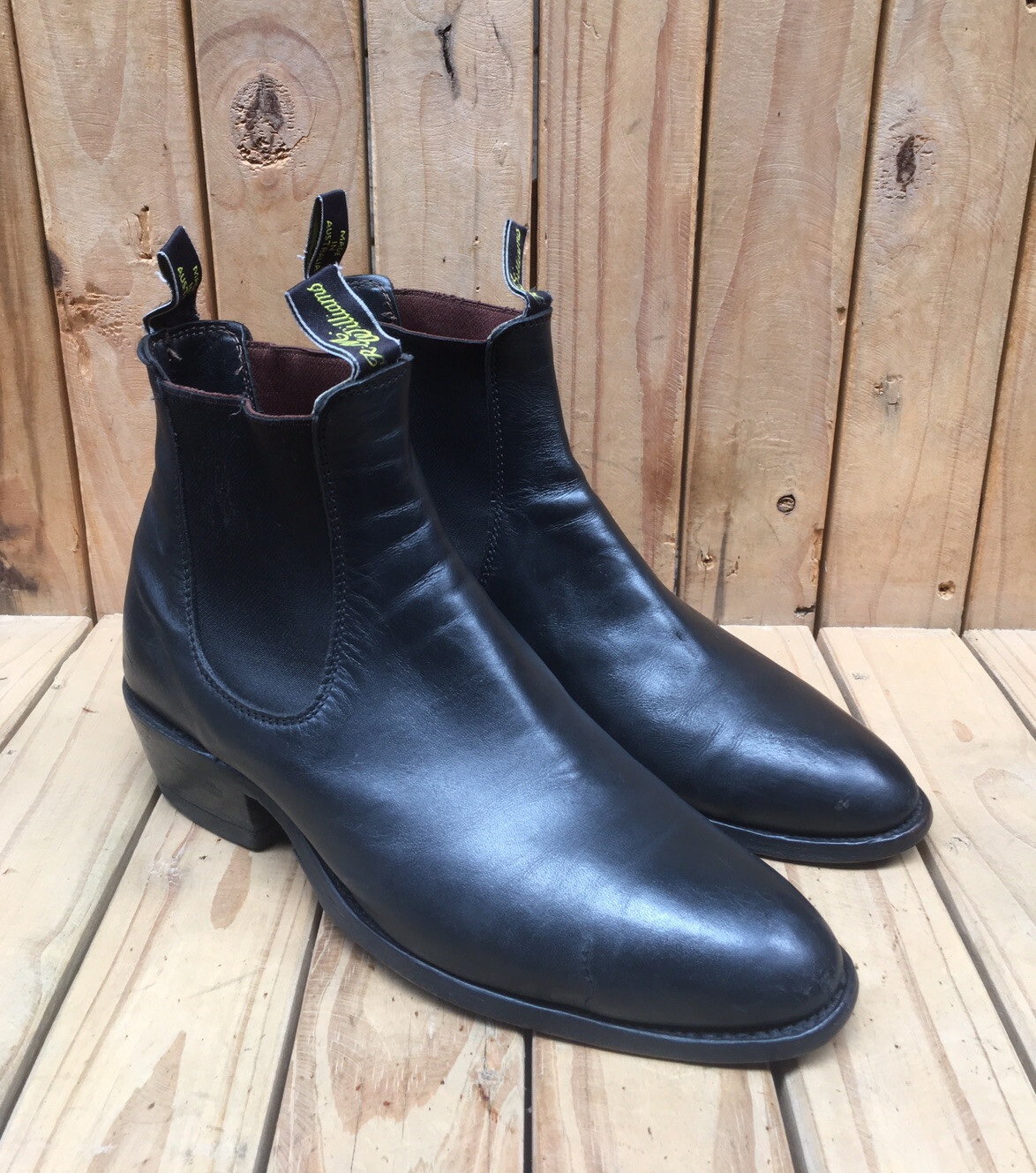 RM Williams Black Mens Australian Chelsea Heeled Leat… - Gem