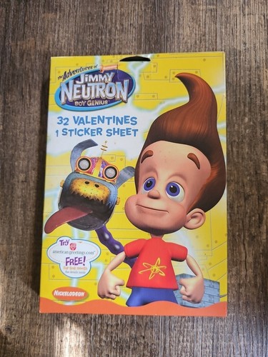 Vintage Nickelodeon JIMMY NEUTRON VALENTINES DAY CARD BOXED SET ...