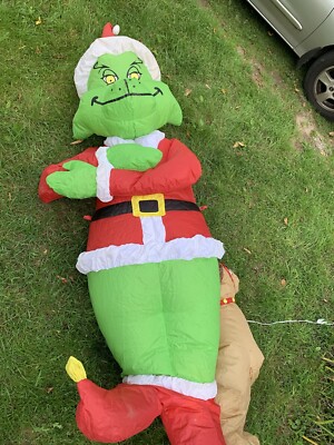 Rare 2005 8FT Gemmy Airblown Inflatable Dr. Seuss Grinch/Max Read ...