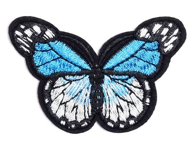 Butterfly Embroidered Patch Sew On Iron On Colorful Blue 2504 | eBay