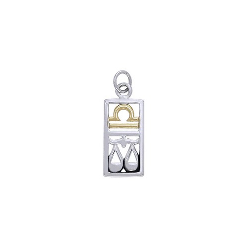 Libra Zodiac Symbol Astrology .925 Sterling Silver Charm by Peter Stone ...