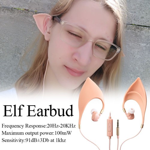 decor Cosplay Elves Stereo Earbuds In-Ear Headphone Elf Ears Earphone ...