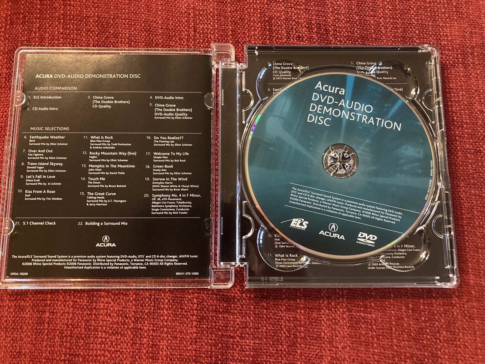 Acura ELS Surround Premium Audio System Demonstration Disc DVD-AUDIO ...