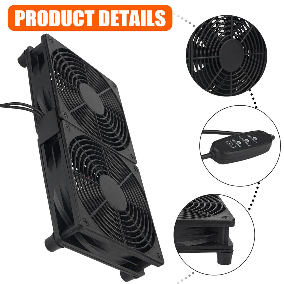 USB PC Fan Dual-Head Computer Cooling Fan Desktop PC Case Heatsinks ...