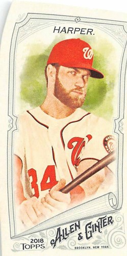 2018 Allen and Ginter Mini A and G Logo #250 Bryce Harper Nationals NM ...