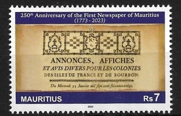 Mauritius 2023 MNH 250th Anniversary of First Newspaper (1773-2023) | eBay