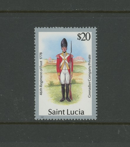 St. Lucia Scott # 879B VF OG MNH NH "1987" Imprint Stamp Cat Not priced ...