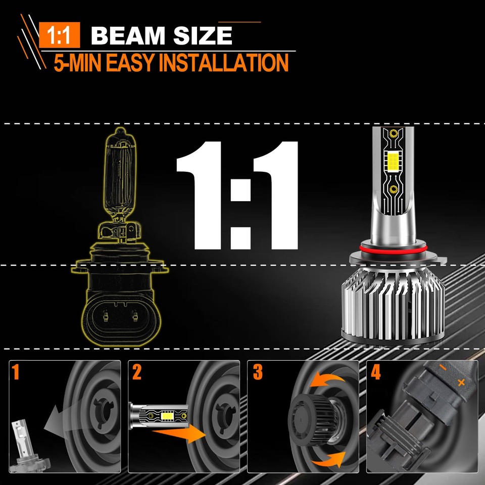 For Mitsubishi Lancer 2004-2009 Combo LED HID Headlight High Low Beam ...