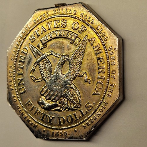 Octagonal 1850 United States Gold Plated 50 Dollar Token Slug | eBay