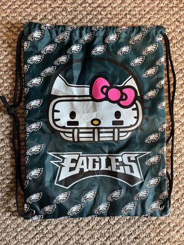 HELLO KITTY PHILADELPHIA EAGLES DRAWSTRING BACKPACK BY FOREVER COLLECTIBLES NEW | eBay