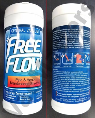 FREE FLOW central vacuum pipe cleaning cloths, 25 50 or 75 same as ...