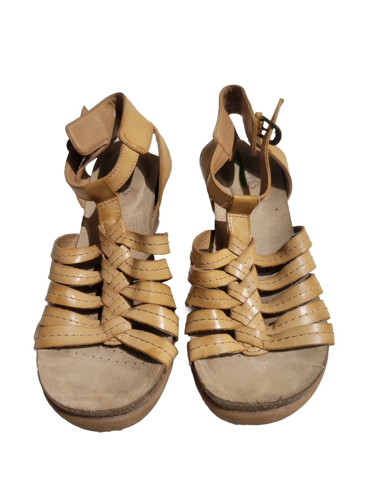 Baretraps Pre-owned Women's 8.5 M Tiera Brown Gladiator Wedge Sandals ...