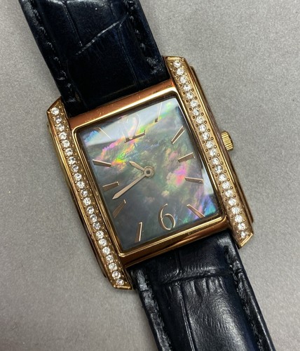 LUCIEN PICCARD Coca Watch Women's Black MOP Sapphitek Crystal Japan ...