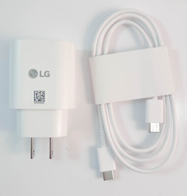 LG Fast Charge 21W USB-C Travel Adapter MCS-P01WA w. USB-C Cable Bundle ...