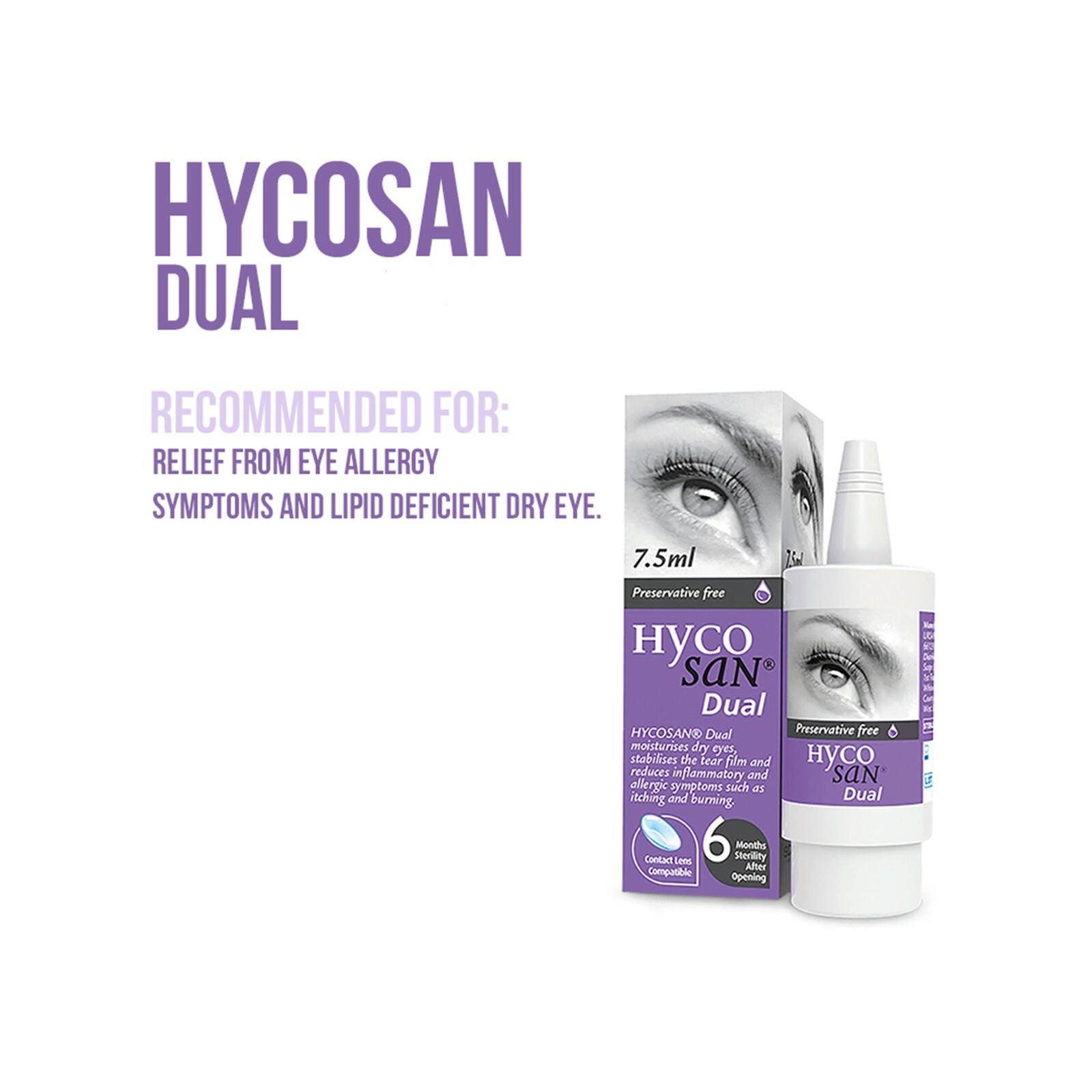 Hycosan Dual Eye Drops- 7.5ml, Moisturizing and Soothing for Dry ...