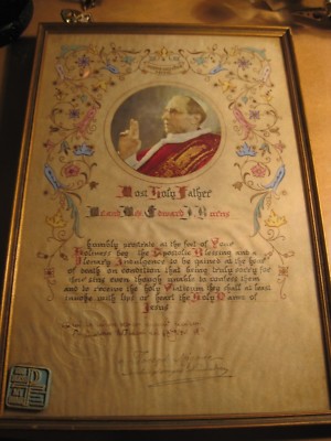 Vintage 1950 Mr. Mrs. Howard Burns Joseph Migone signed religious ...