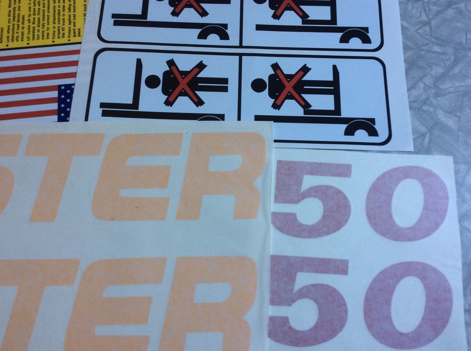 Hyster Forklift decal complete kit includes safety decals Hyster S50FT ...