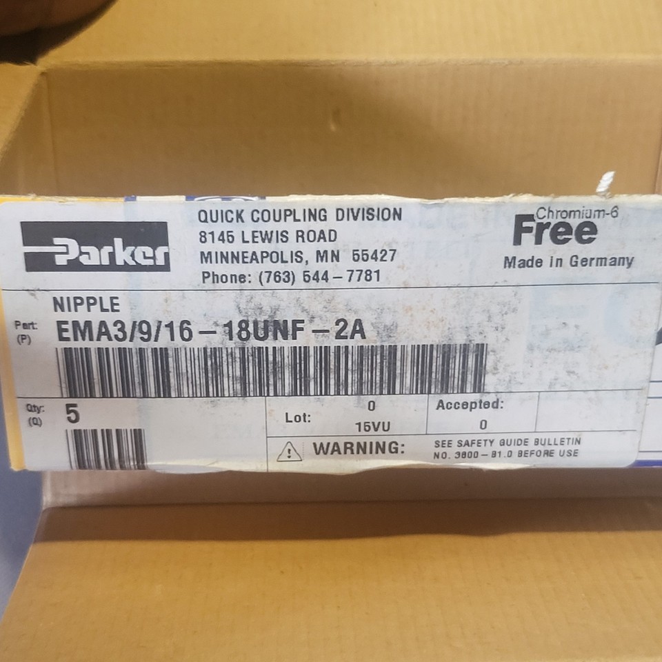 Parker EMA 3/9/16 - 18UNF -2A, Connect Nipples | eBay