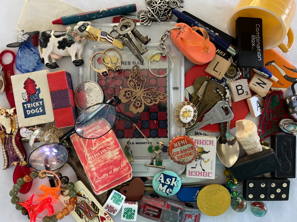 Vintage Antique Junk Drawer Lot! Coins Pins Tokens Buttons Pins Jewelry ...
