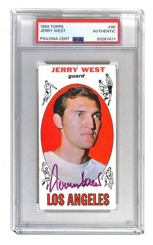 Jerry West 1969-70 Topps Basketball Autographed Card #90 PSA/DNA Lakers ...