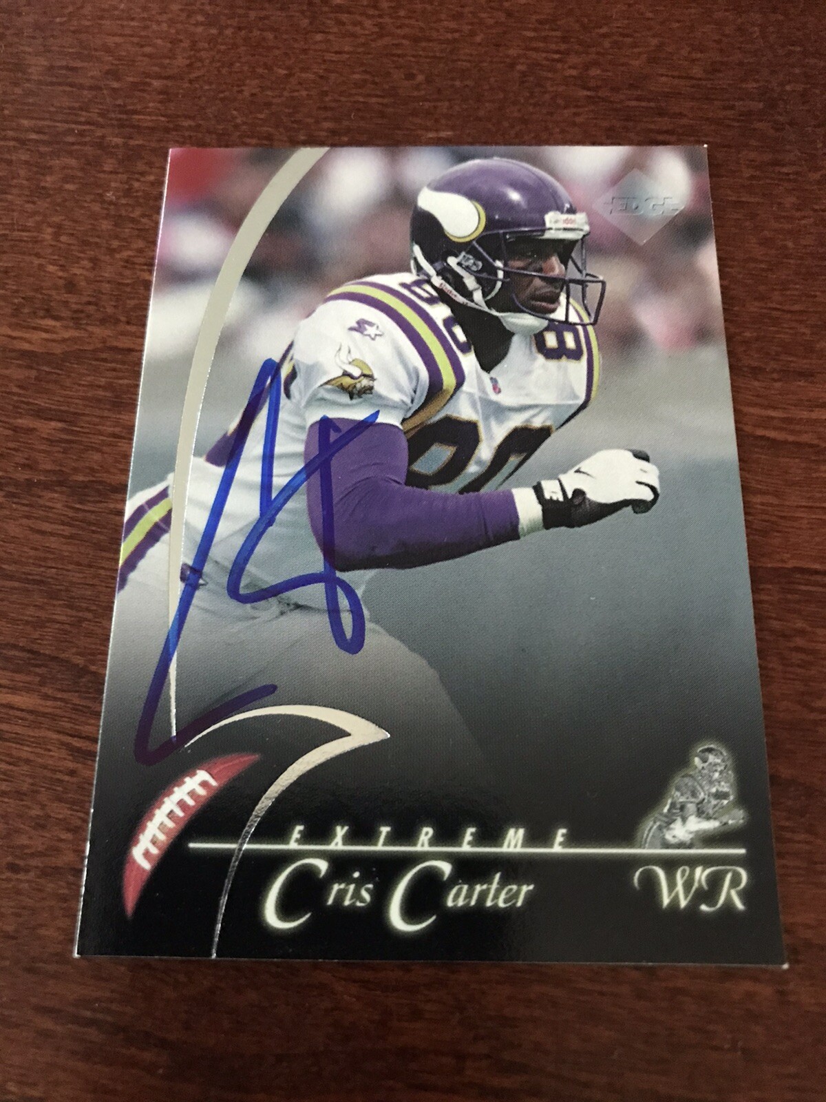 CRIS CARTER HAND SIGNED CARD EDGE EXTREME VIKINGS | eBay