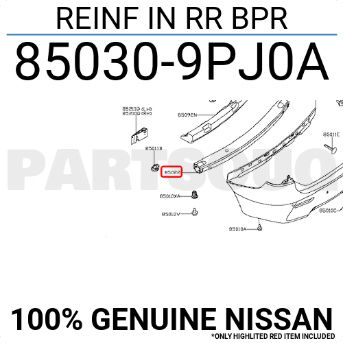 850309PJ0A Genuine Nissan REINF IN RR BPR 85030-9PJ0A | eBay