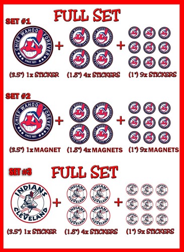 Cleveland Indians Chief Wahoo sticker full set stickers | eBay