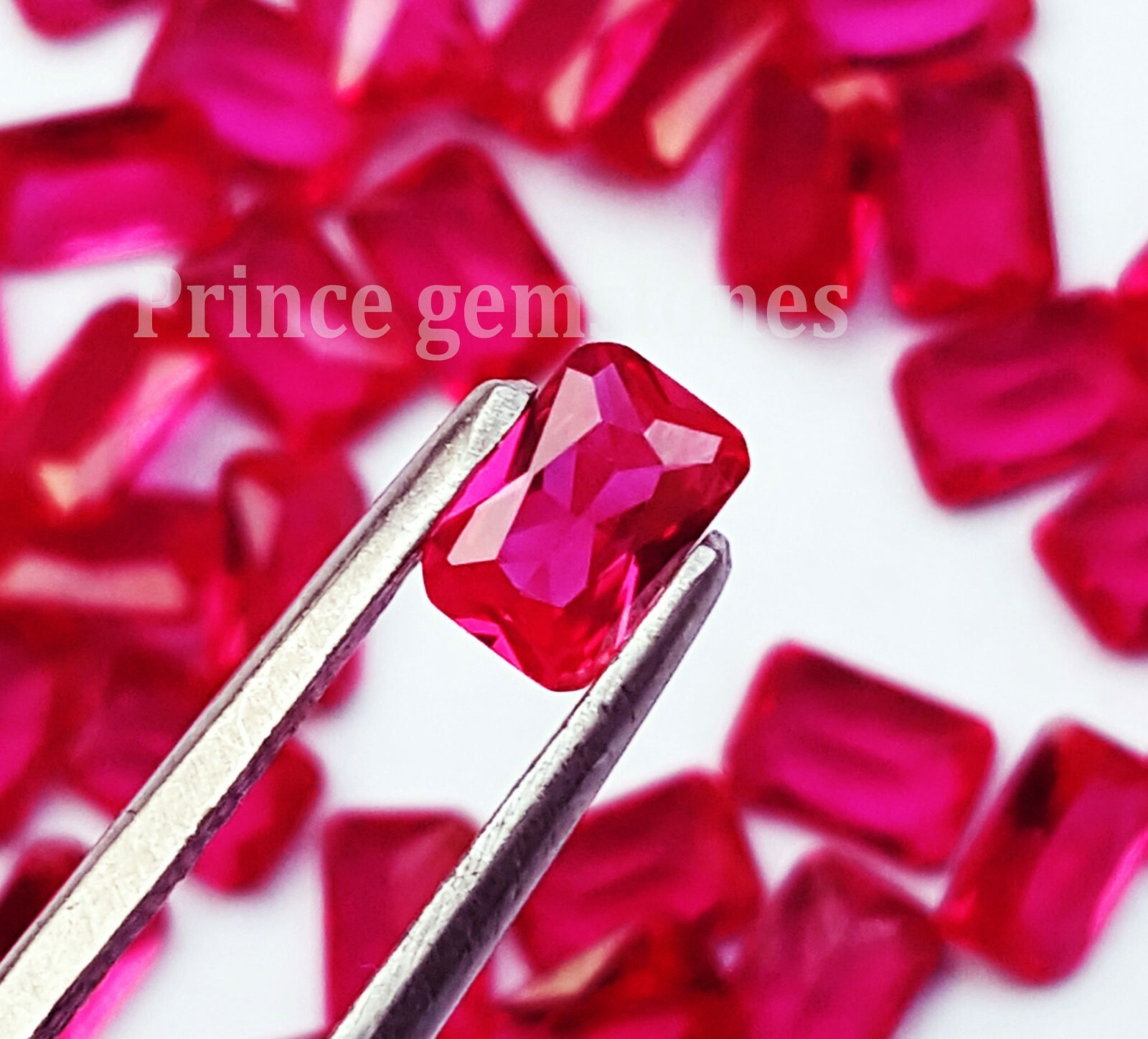 Emerald Cut Natural Red Ruby Approx. 6x4 MM Lot Total 20 Pcs Loose ...