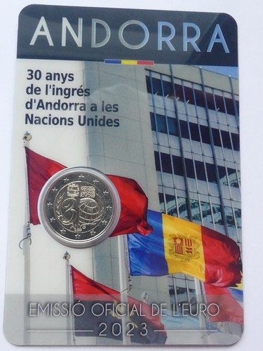 ANDORRA 2023 2 EURO ST BU GEDENKMÜNZE COIN - 30 JAHRE UNO ...