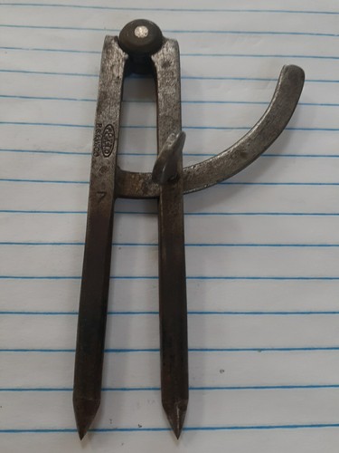 Antique Steel Iron Winged Wing Arm Compass Divider Caliper Thumb Screw ...