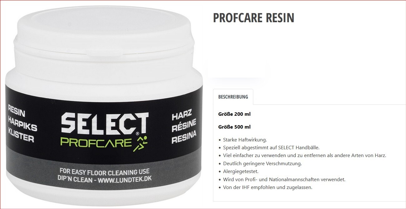 (20,99 EUR/100 g) Select Handball Harz Resin Backe Training Spiel IHF ...