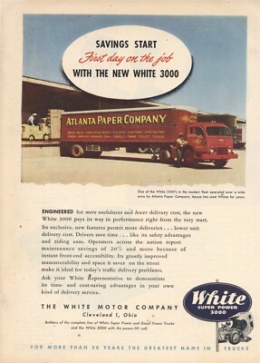 1950 White Trucks Ad: Super Power 3000 for Atlanta Paper Company | eBay