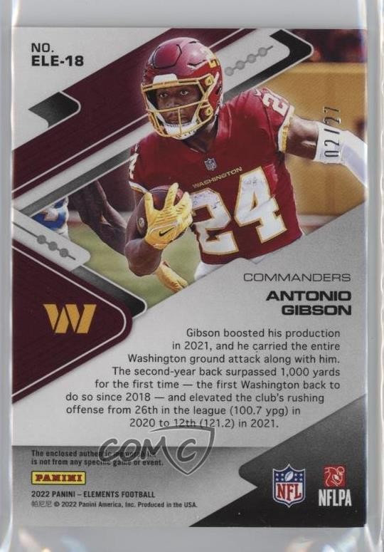 2022 Panini Elements Electric Cobalt /27 Antonio Gibson #ELE-18 | eBay