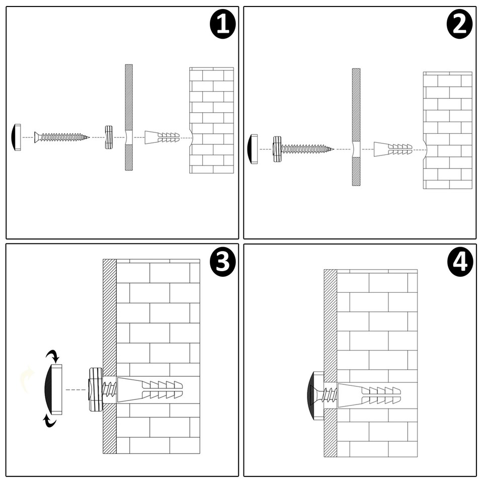 Threaded Chrome Dome Screw Snap Caps Covers Electroplated Mirror ...