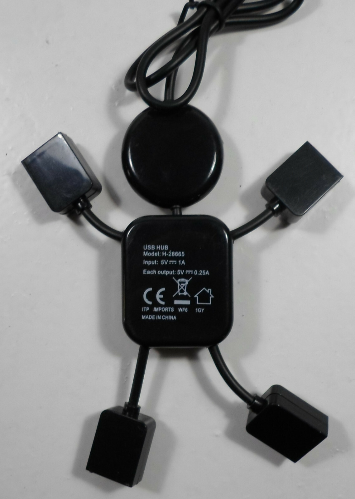 ITP PRODUCTS BLACK USB HUB - MAN FIGURE - HUBMAN EXPANDS TO 4 USB 2.0 ...