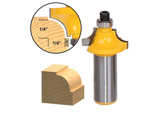 1/4" Radius Round Over Bead Edge Forming Router Bit - 1/2" Shank ...