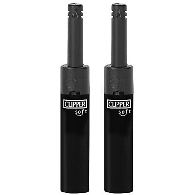 2 x Clipper Lighters Mini Tube Black Soft Color Nose Design for ...